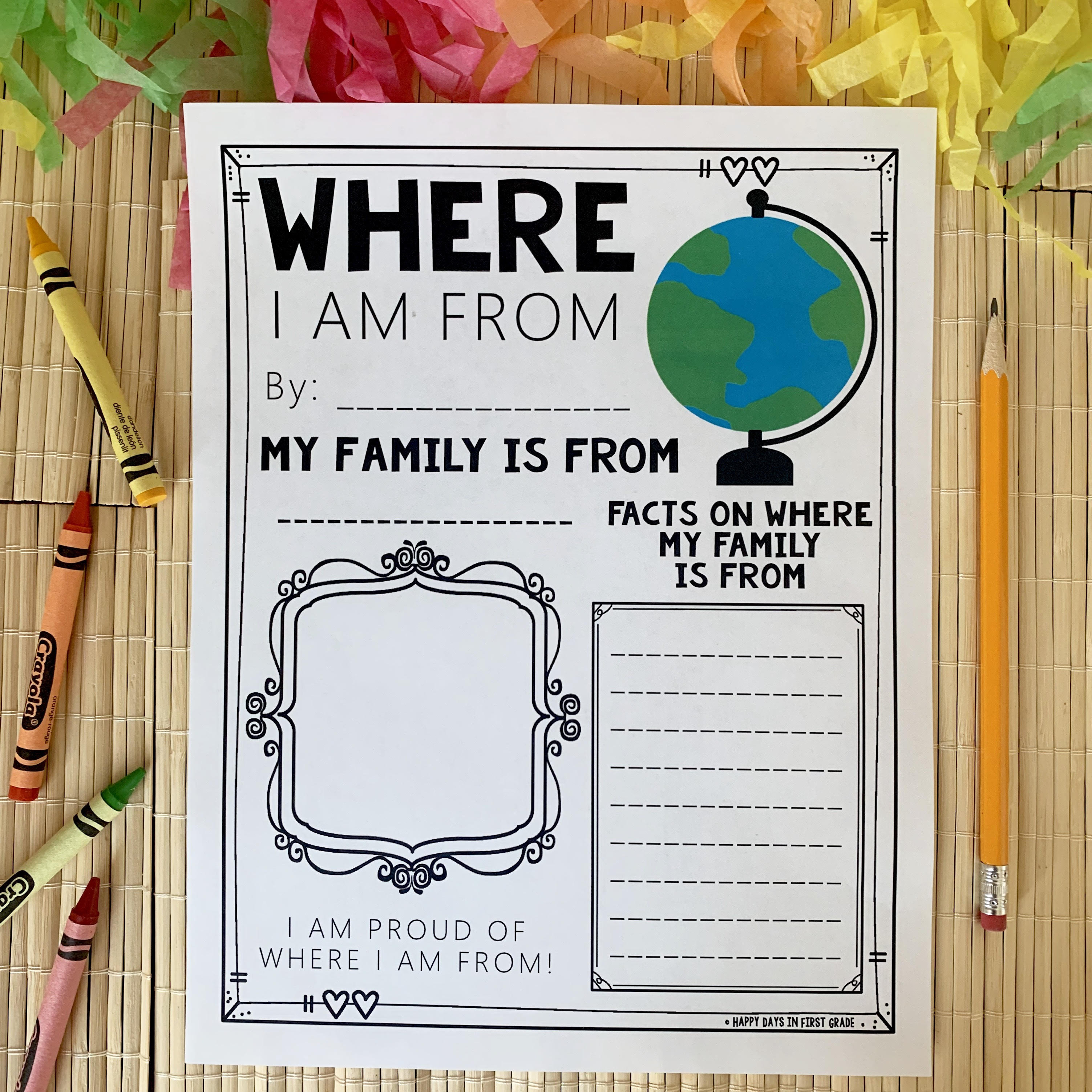 Acknowledging and Celebrating Where We Are From | Happy Days in First Grade